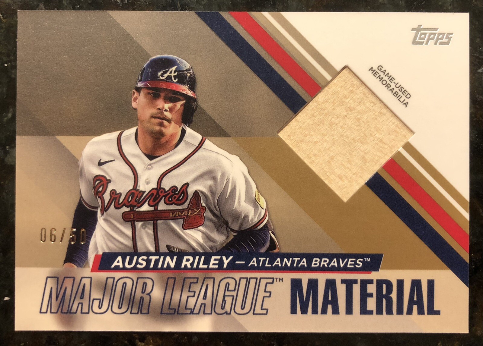 🔥2024 Topps Series 1 Austin Riley Major League Material GOLD # /50 Game ...