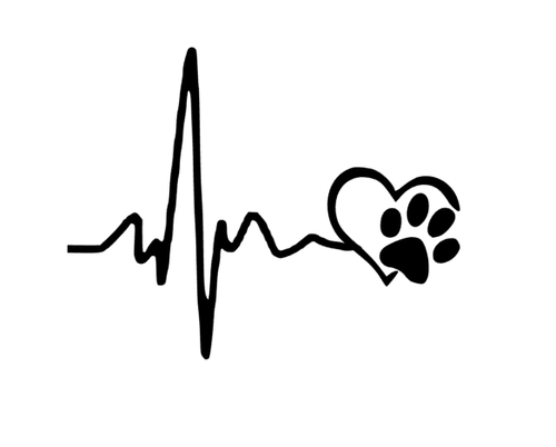 Lifeline Paw Print Sticker Vinyl Car Decal Heartbeat Cat Dog Heart Love ...