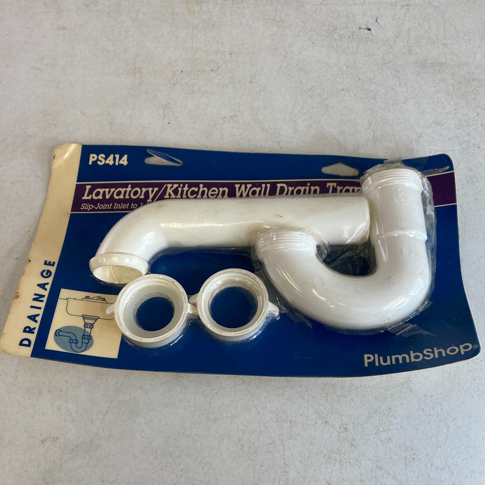 PlumbShop PS414 Lavatory/Kitchen Wall Drain Trap Slip Joint Inlet O.D ...