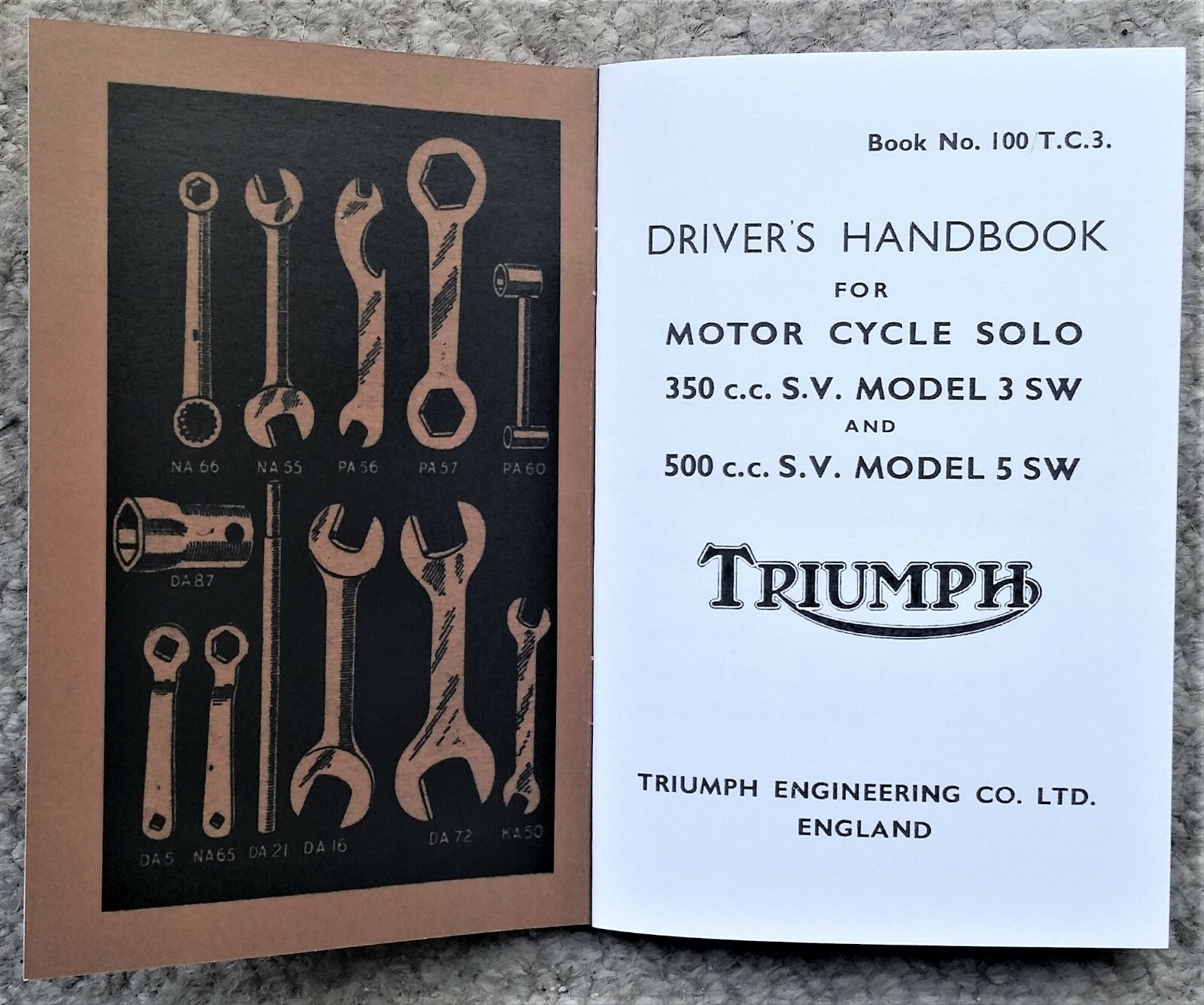 Triumph 3SW 5SW 350 500 Solo WD Handbook Motorcycle Manual | eBay Australia