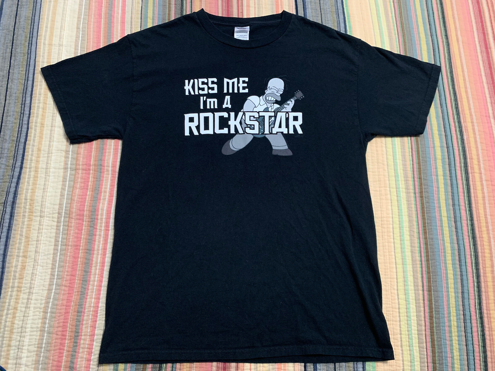 Vtg Y2K The Simpsons Homer Rock Star Shirt Large By D… - Gem