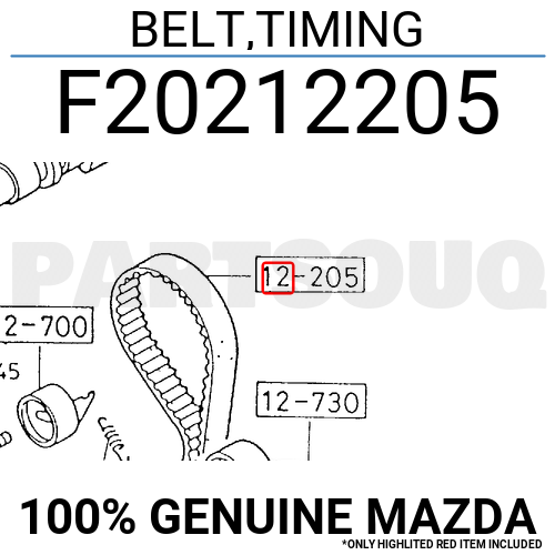F20212205 Genuine Mazda BELT,TIMING F202-12-205 | eBay