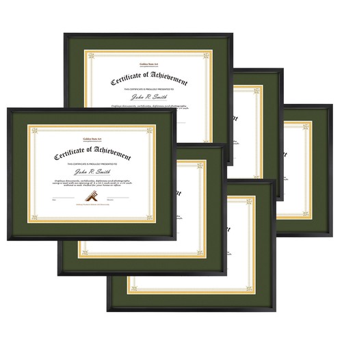 11x14 Diploma Metal Picture Frame Single Mat and Double Mat for 8.5x11 ...