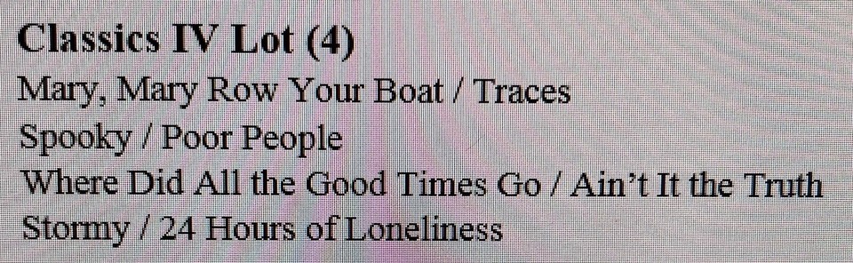 Lot of (4) Classics IV 45 RPM Records | eBay