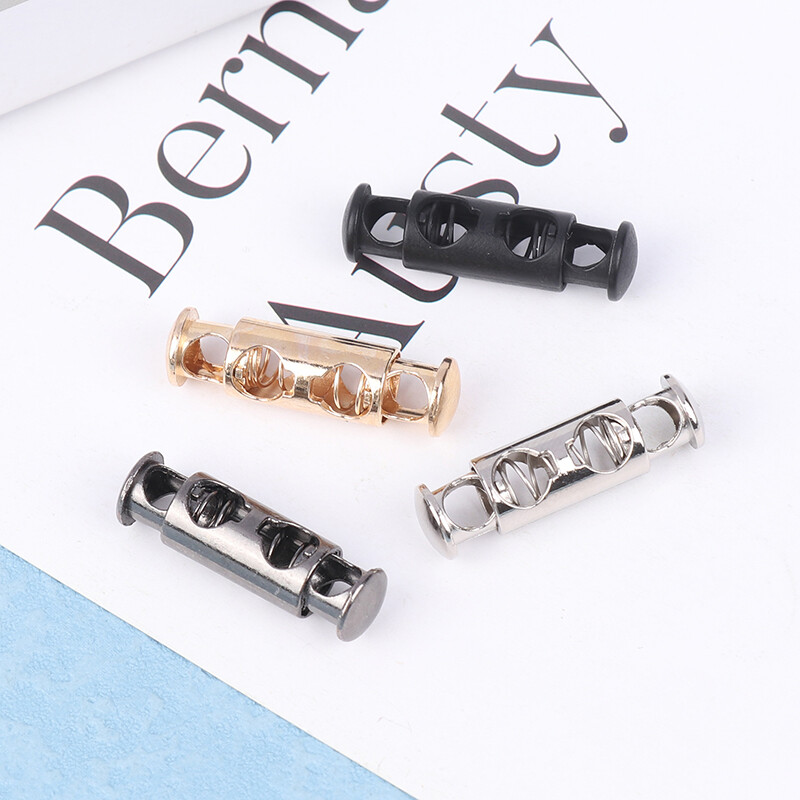 10Pcs Metal Double Hole Head Spring Buckle Cord Lock Elastic Adjustment ...