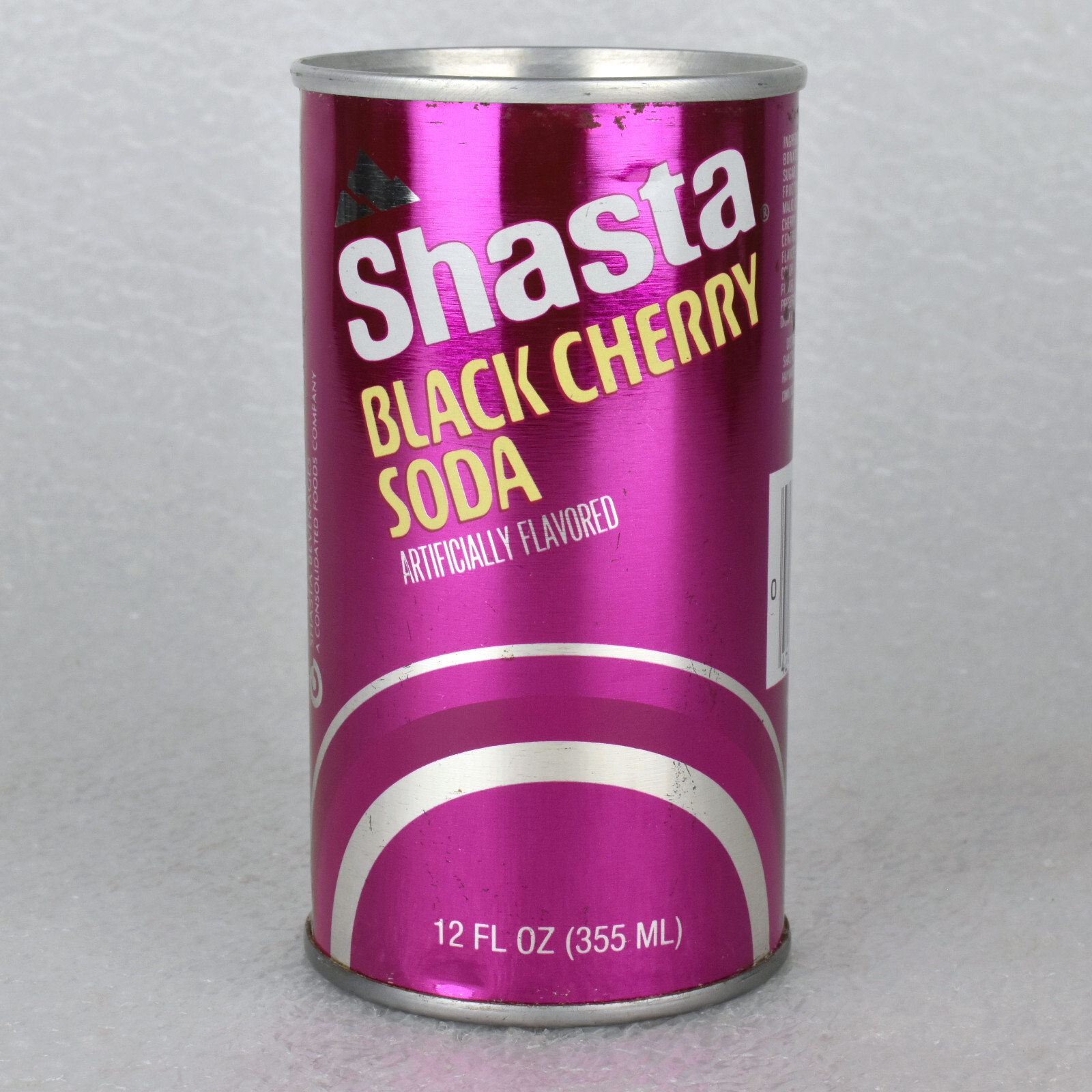 VTG 1970s Shasta Black Cherry Soda Pop Can 12oz Straight Steel Hayward ...