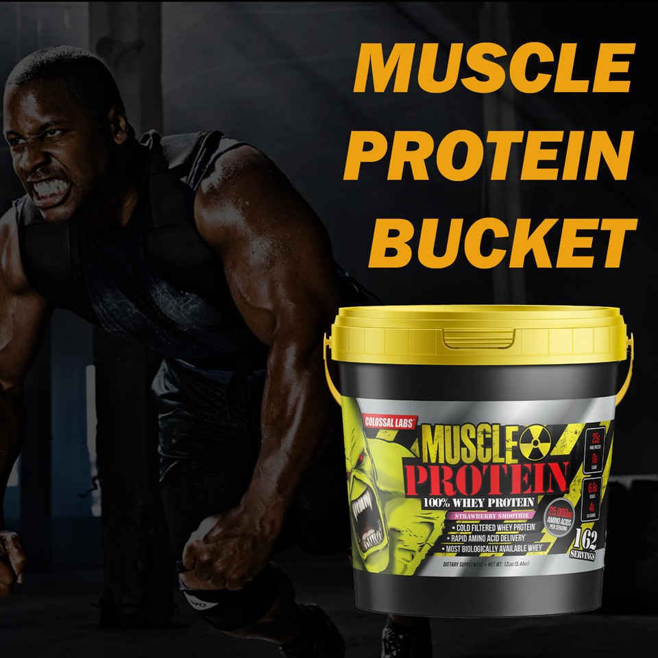 Colossal Labs Whey Protein Powder 12lb 162 Servings Muscle Mass Gain ...