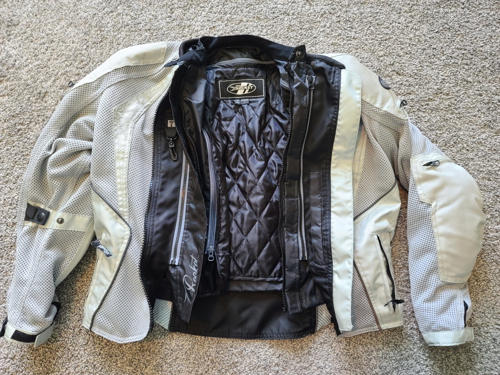 Joe Rocket Women's Motorcycle mesh jacket White Large Lg + inner ...