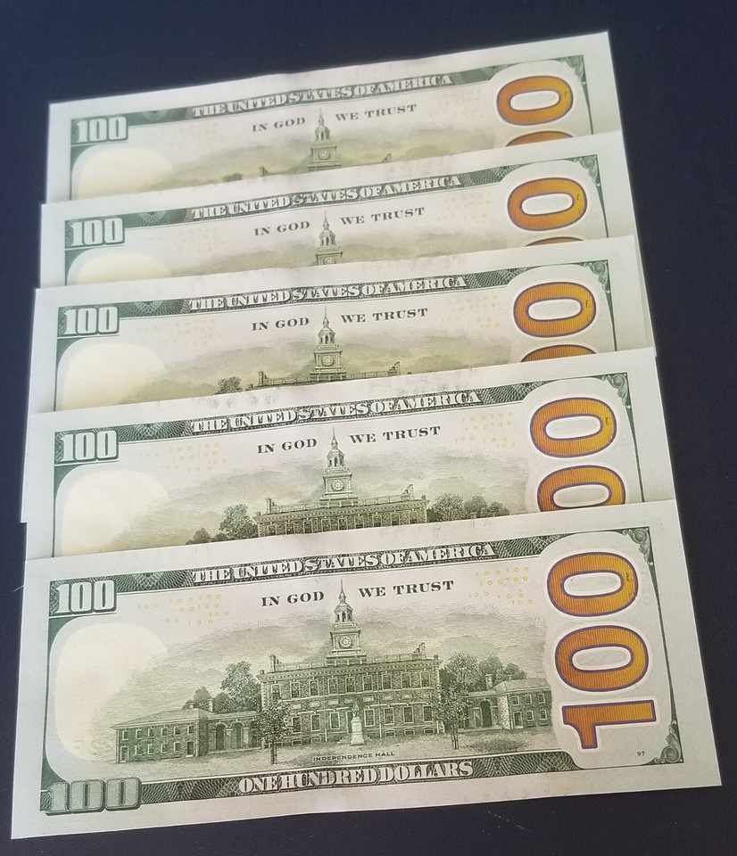 One Hundred Dollar Bills / 5 Consecutive Serial Numbers | eBay