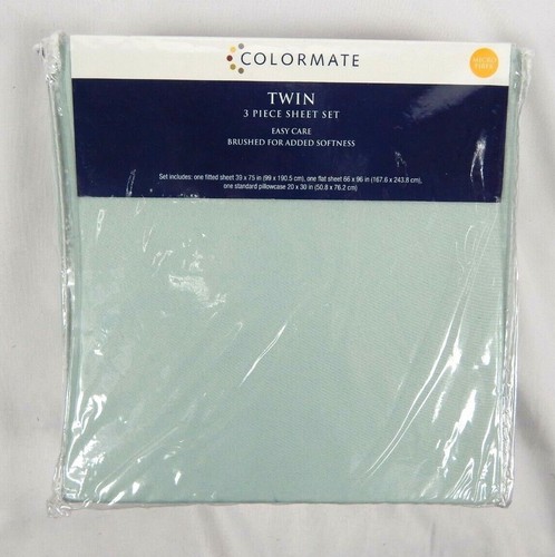 Colormate Aqua Microfiber Sheet Set - 3pc Twin, 4pc Queen | eBay