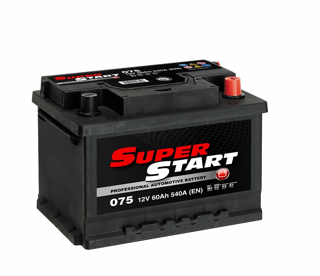 SUPER START 075 OEM Specs Car Van Battery TYPE 075 12V 60AH 540A 3Yrs ...