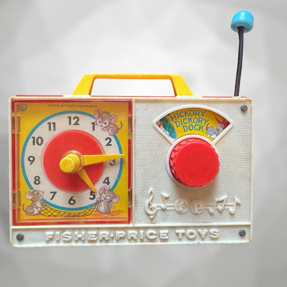 Vintage Fisher-Price 1971 #107 Hickory Dickery Dock Radio Clock | eBay