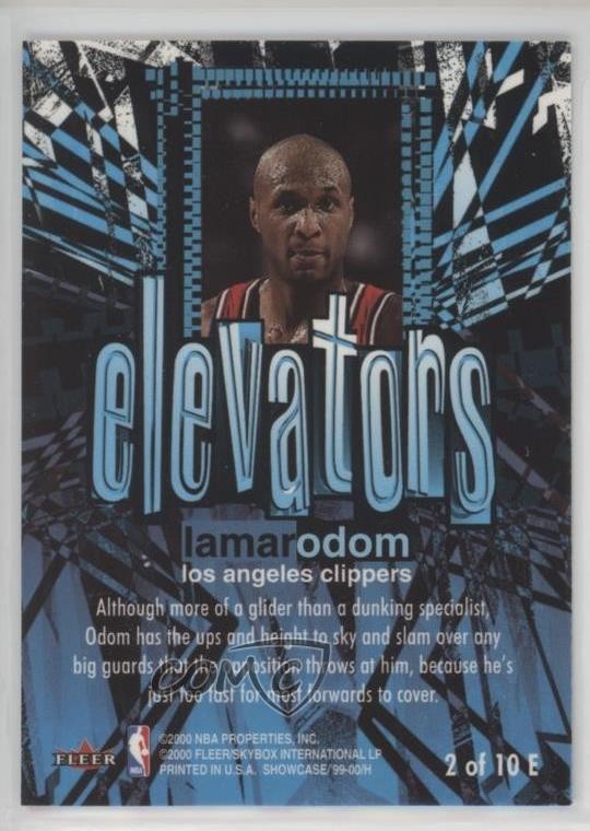 1999-00 Flair Showcase Elevators Lamar Odom #2E Rookie RC | eBay
