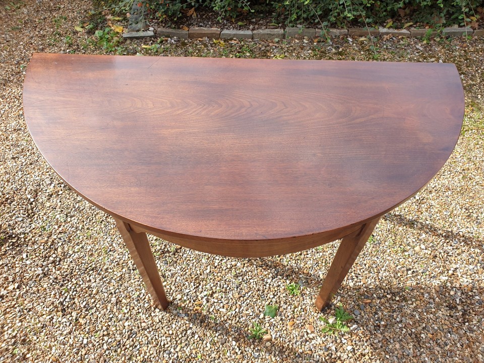 Antique Vintage Georgian Mahogany Demi Lune Table Half Moon Hall Side ...