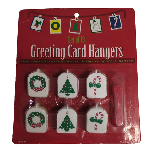 NIP Christmas Card Holders Clips & String Pack Of 18 Holiday Cards ...