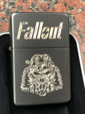 FALLOUT LIGHTER with Gift Box *FREE ENGRAVING* gunmetal grey / gray ...