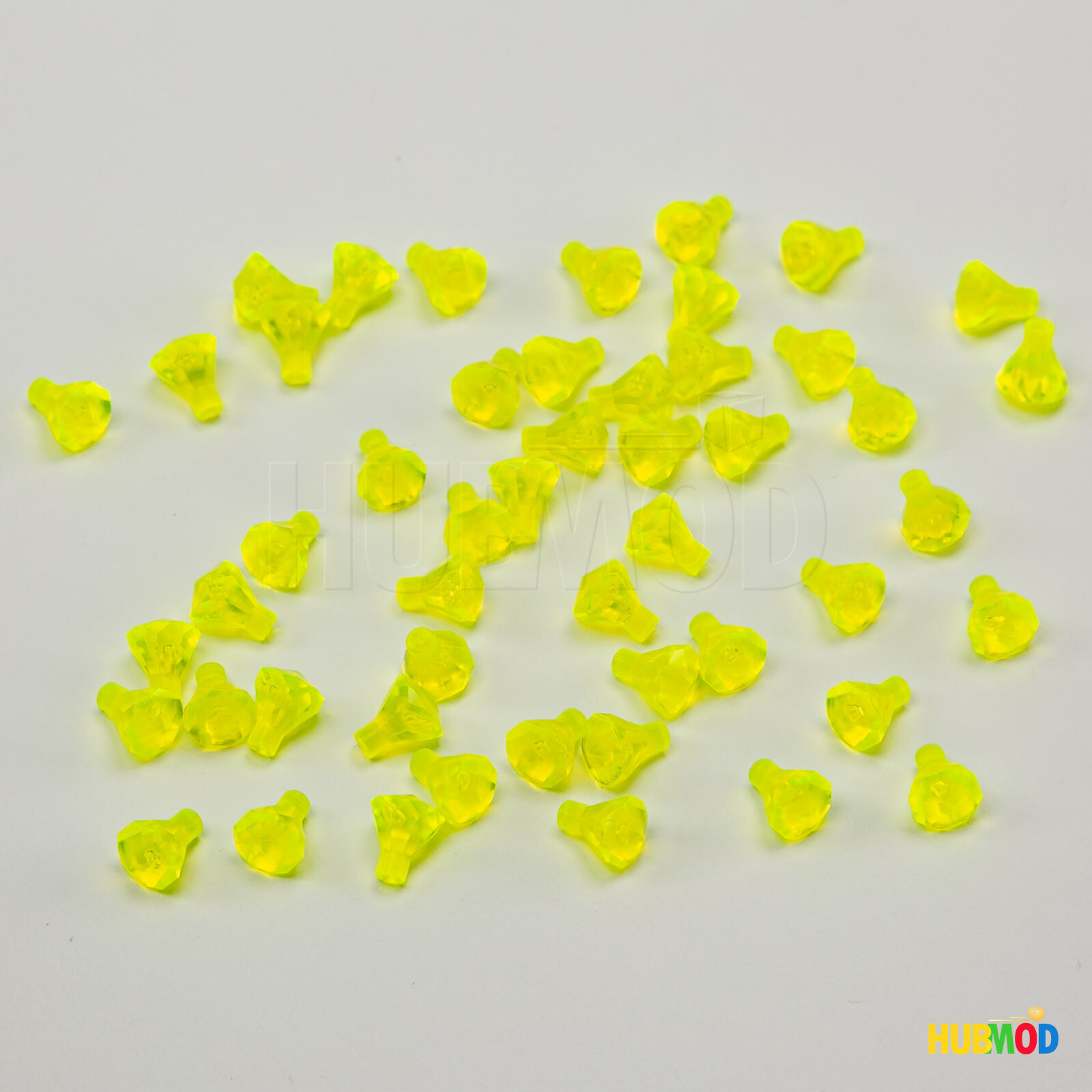 Lot of 50 LEGO Trans Neon Green Rock Gems 1X1 Jewels Diamond 24 Facet ...