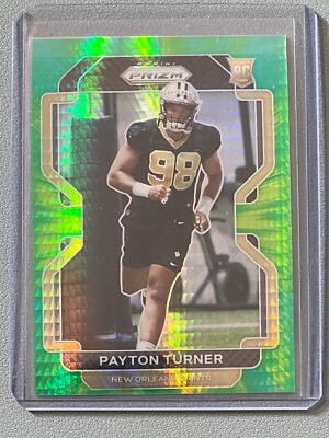 2021 Prizm Payton Turner SP Green Hyper Rookie RC /175 #379 New Orleans ...