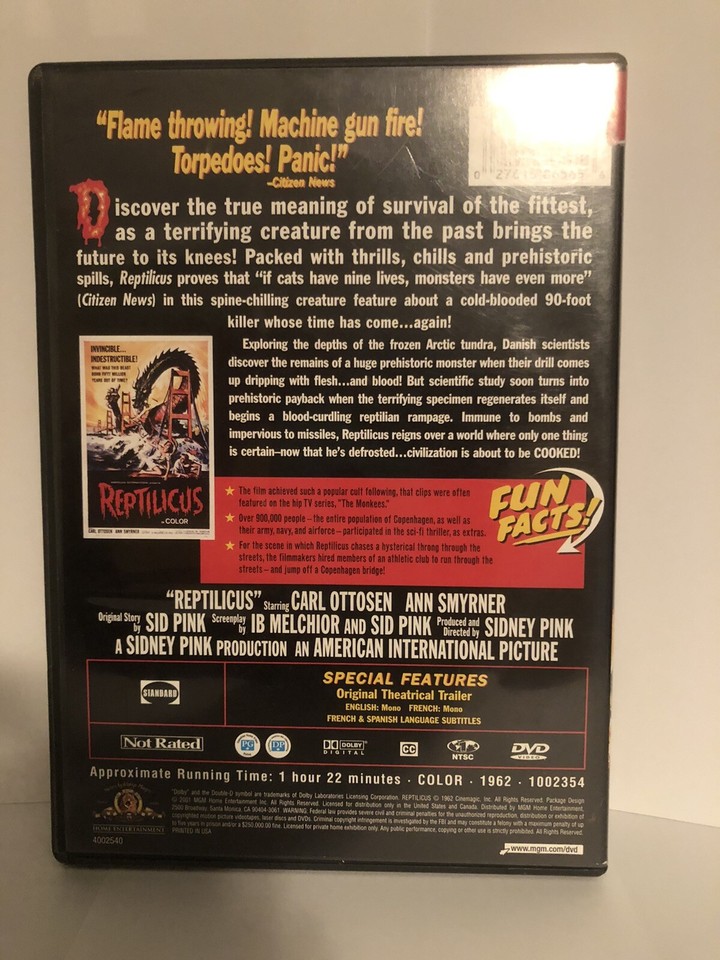 Reptilicus (DVD, 2001) 27616865656 | eBay