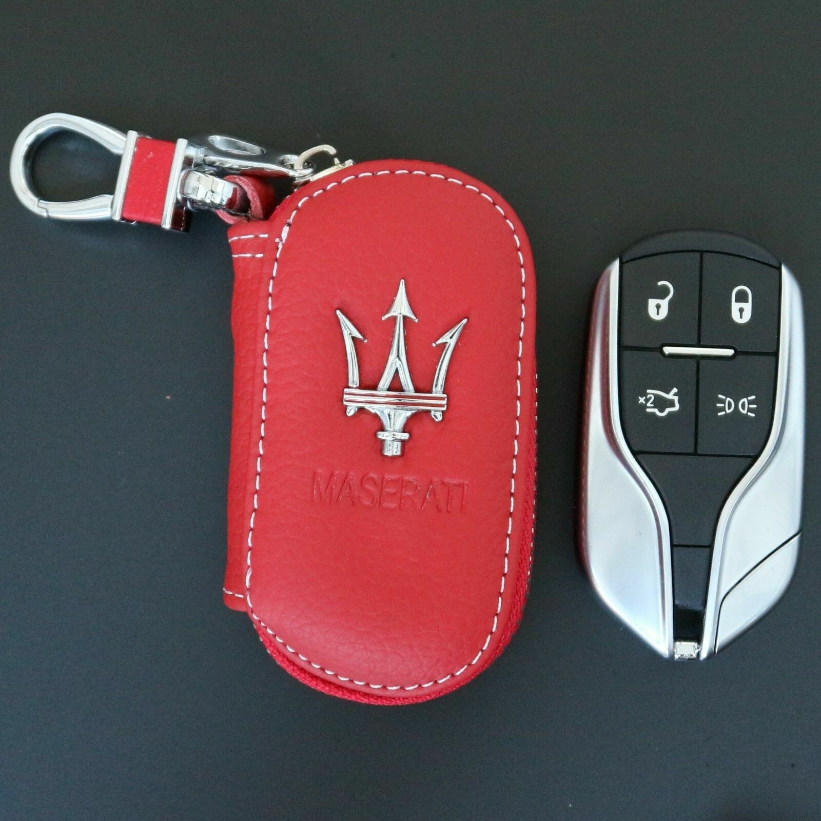 Maserati Levante Quattroporte Ghibli Handstitched Leather Key Ring ...
