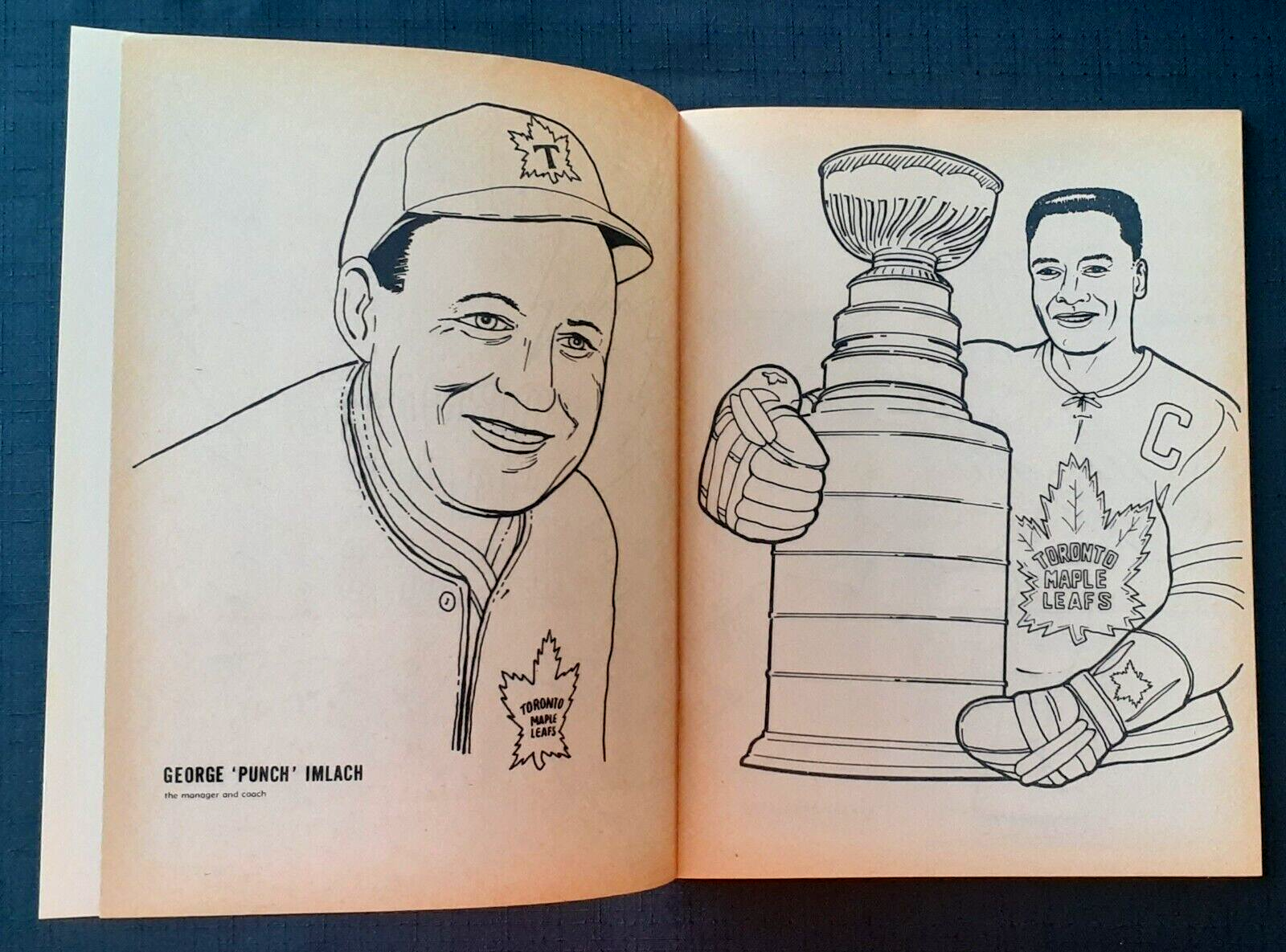TORONTO MAPLE LEAFS 1964 HOCKEY ACTION VINTAGE NHL COLOURING BOOK 10280 ...