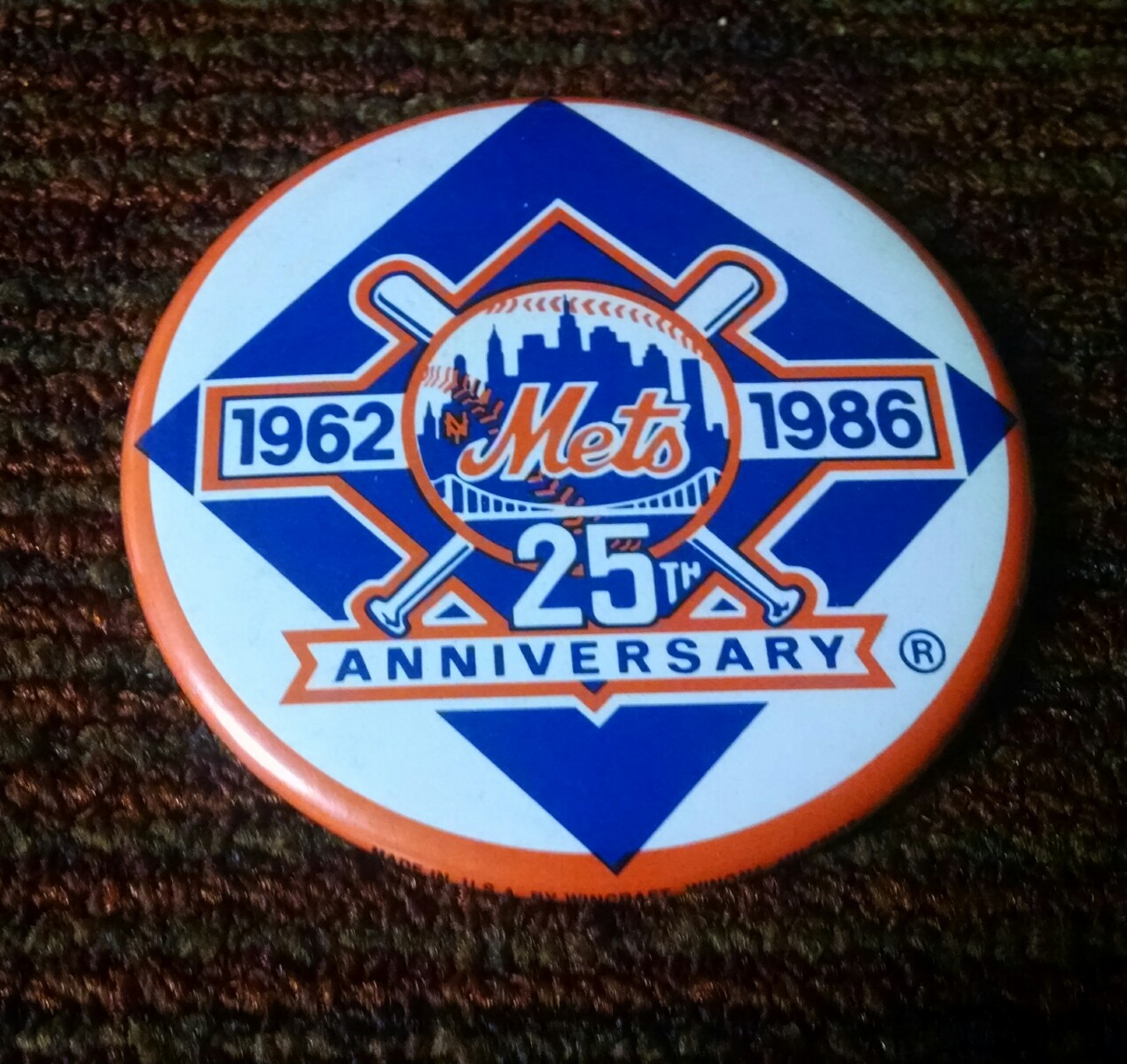NEW YORK METS 25TH ANNIVERSARY 3" BUTTON PIN PINBACK 1962- 1986 | eBay