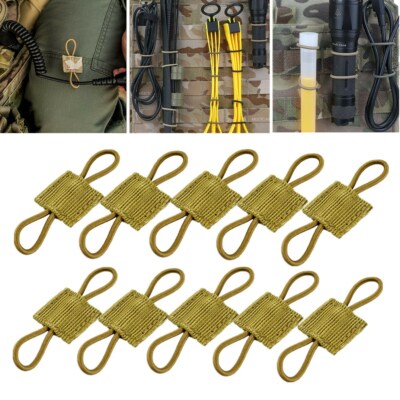 10Pcs Tactical PTT Retainer Molle Retainers Webbing Communication Cable ...