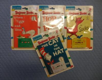 Lot Dr Seuss Random House Read-Along Book & Cassette Hop on Pop,Cat in ...