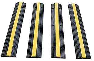 4 Pack 1 Channel PVC Rubber Durable Cable Protector Ramp Cover ...