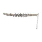 Women Silver Metal Chain Bridal Wedding Look Belt Flower Charms Long ...