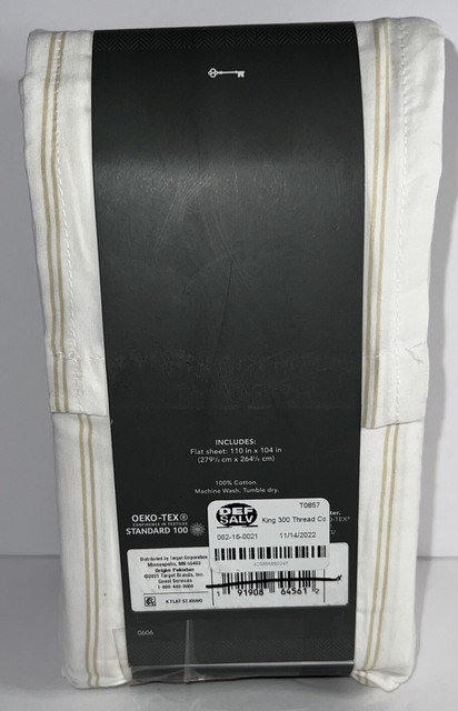 Threshold Ultra Soft Flat Sheet - King Size 300 TC - Khaki for sale ...