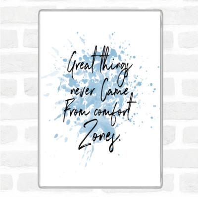 Blue White Comfort Zones Inspirational Quote Jumbo Fridge Magnet | eBay UK