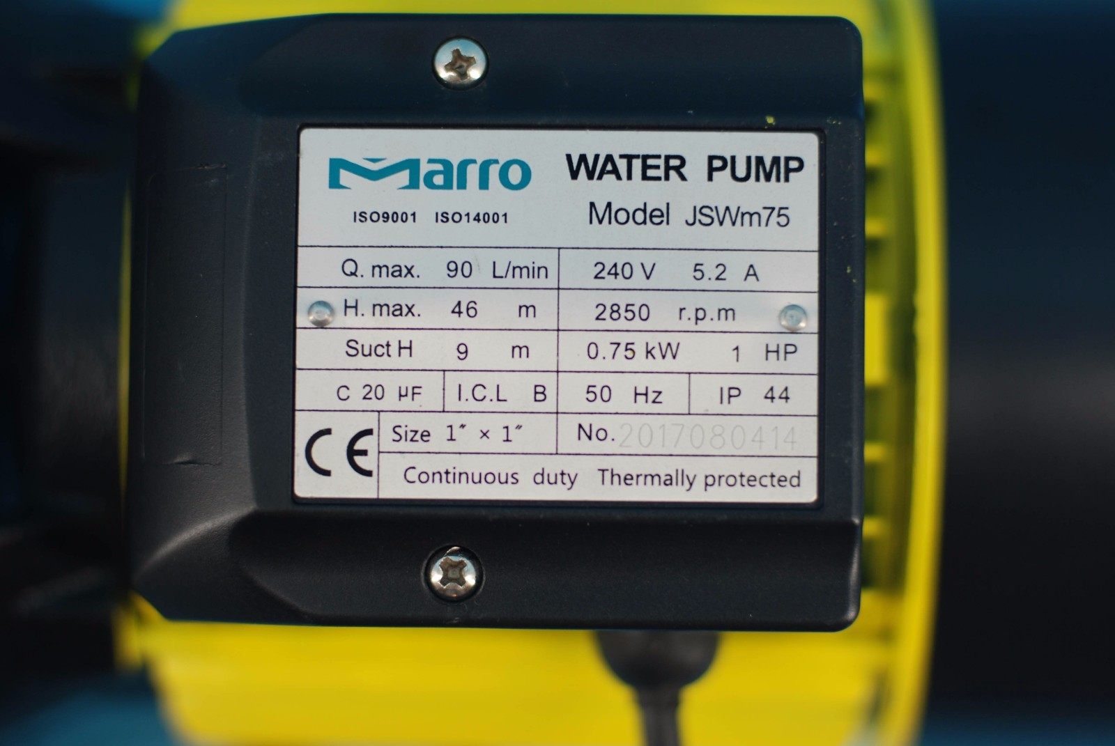 Marro Self Priming Water Pump 1/1.5HP Garden Water Pump Bore Tank ...