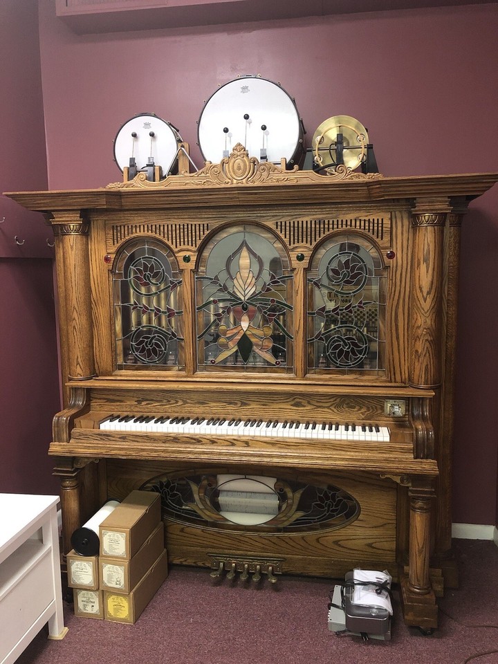 Nickelodeon jukebox player piano restored with oak wood in the 80's | eBay