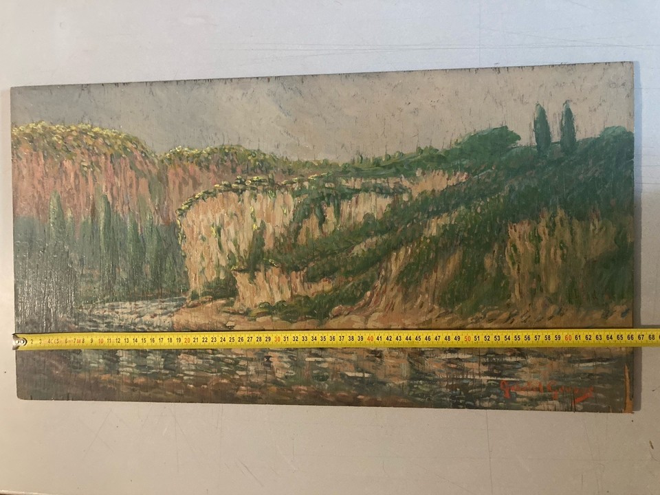 Beautiful Oil Painting Wood Panel Pointillism Pointillist Impressionist ...