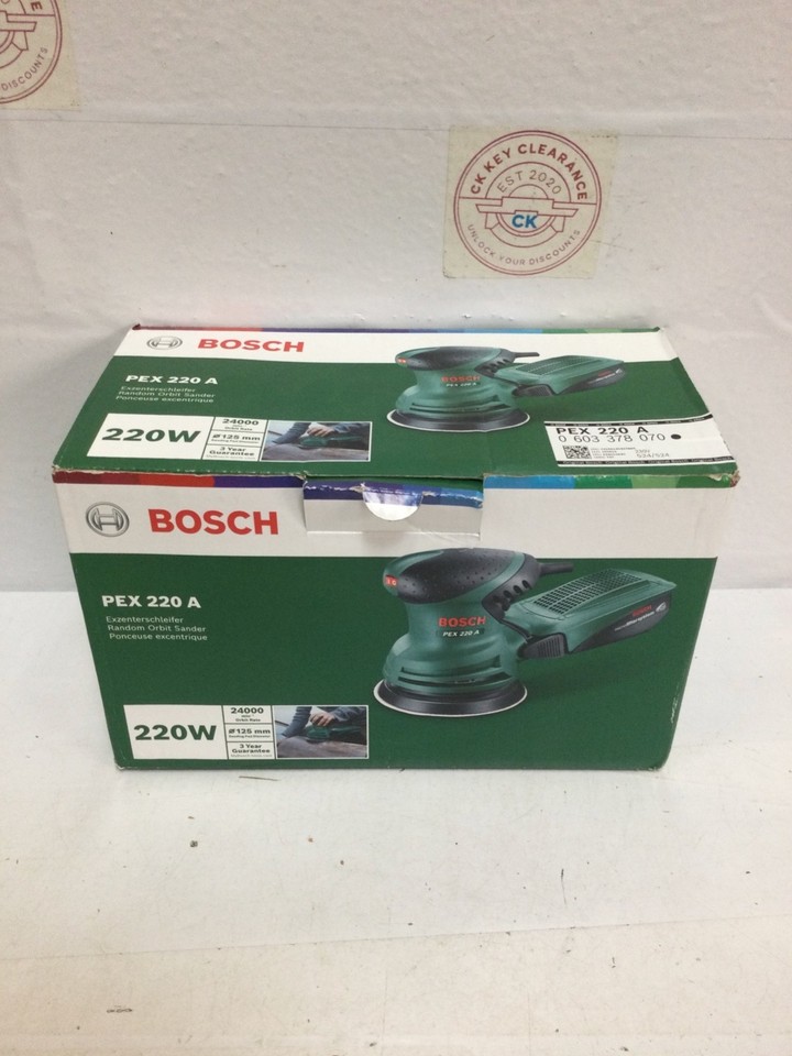 Bosch Random Orbit Sander PEX 220 A (220 W, in carton packaging) | eBay UK
