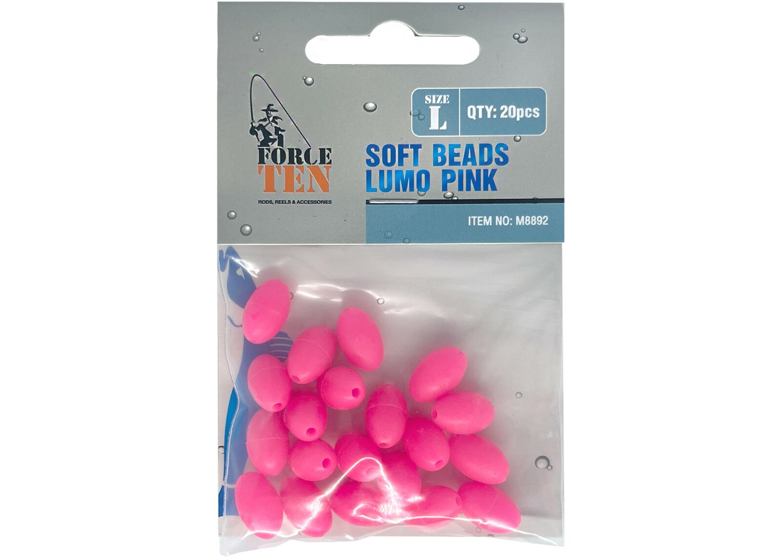 SOFT GLOW LUMO BEADS PINK GLOW IN THE DARK RIGGING BAIT LURES FORCE TEN ...