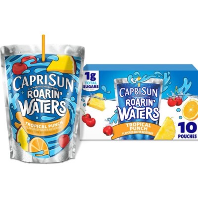 〽️ New Capri Sun Roarin Waters Tropical Punch Flavored Water Juice 10 ...