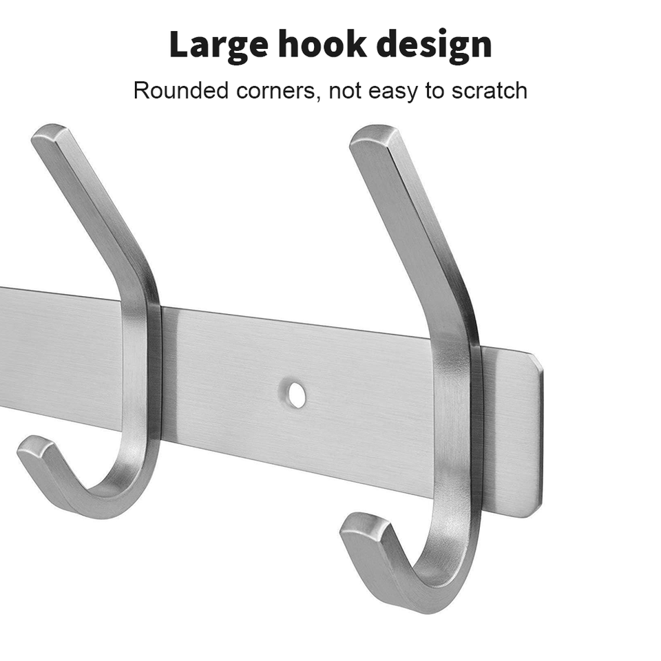 6/8 Hooks Coat Hooks Heavy Duty Wall Mounted Stainless Steel Hanger ...