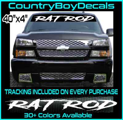 RAT ROD 40" Windshield VINYL DECAL Sticker Diesel Truck Car Junkyard ...