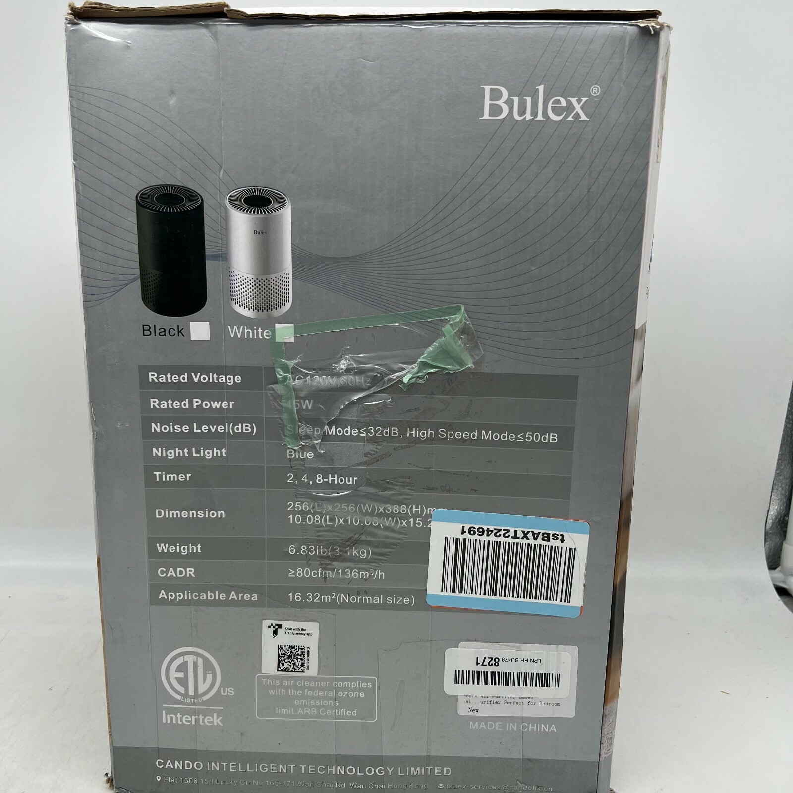 Bulex AF-3222 3 Stage Filtration Whisper Quite Night Light Hepa Air ...