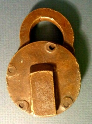 Antique 1882 LOCK PADLOCK Ames Sword Co. Chicopee MA Brass Metal art ...