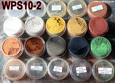WPS10-2 DAVE'S WEATHERING POWDERS ALL NATURAL EARTH PIGMENT 10 COLOR ...