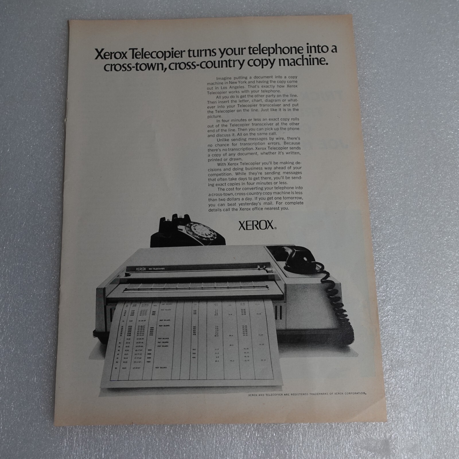 Vintage Print Ad Xerox Telecopier Sports Illustrated Nov 8, 1971 | eBay