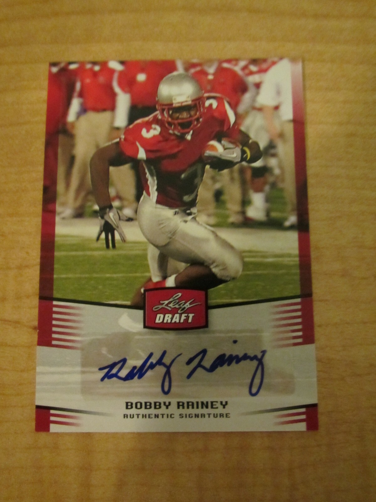 2012 Leaf Draft Red Bobby Rainey Auto Rookie Card #BR1 Western Kentucky ...