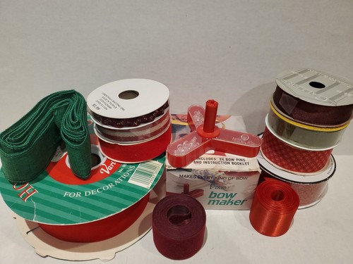 Vintage Pixie Bow Maker with Pins + Christmas Ribbon Lot ~ New ...
