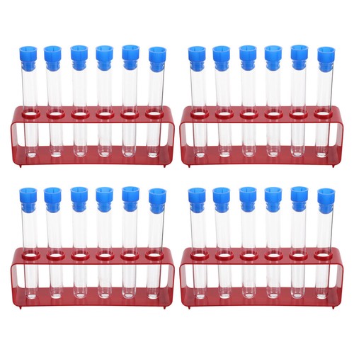 4 Sets Experimental Test Tube Laboratory Specimen Rack Plastic Tubes ...