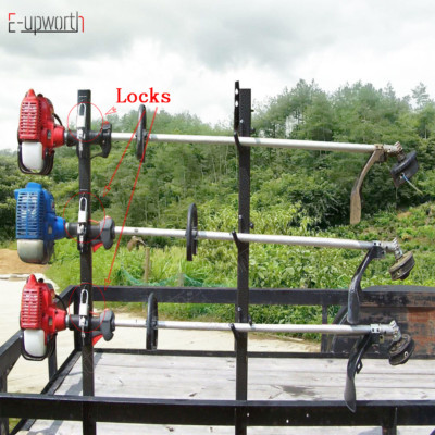 3-Place Weedeater Edge Trimmer Rack - OPEN Landscape Trailer with locks ...