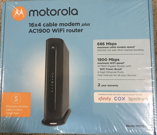 Motorola MG7550 Cable Modem Plus AC1900 WiFi Router | eBay