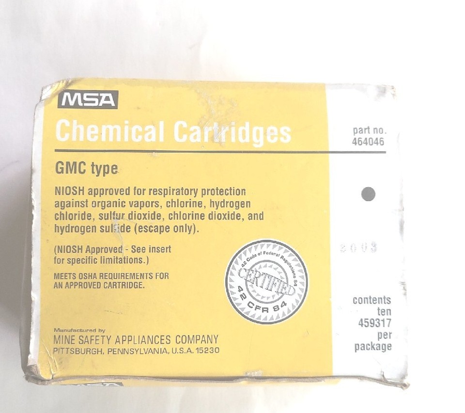 MSA Chemical Cartridges 464046 Box of 10 | eBay